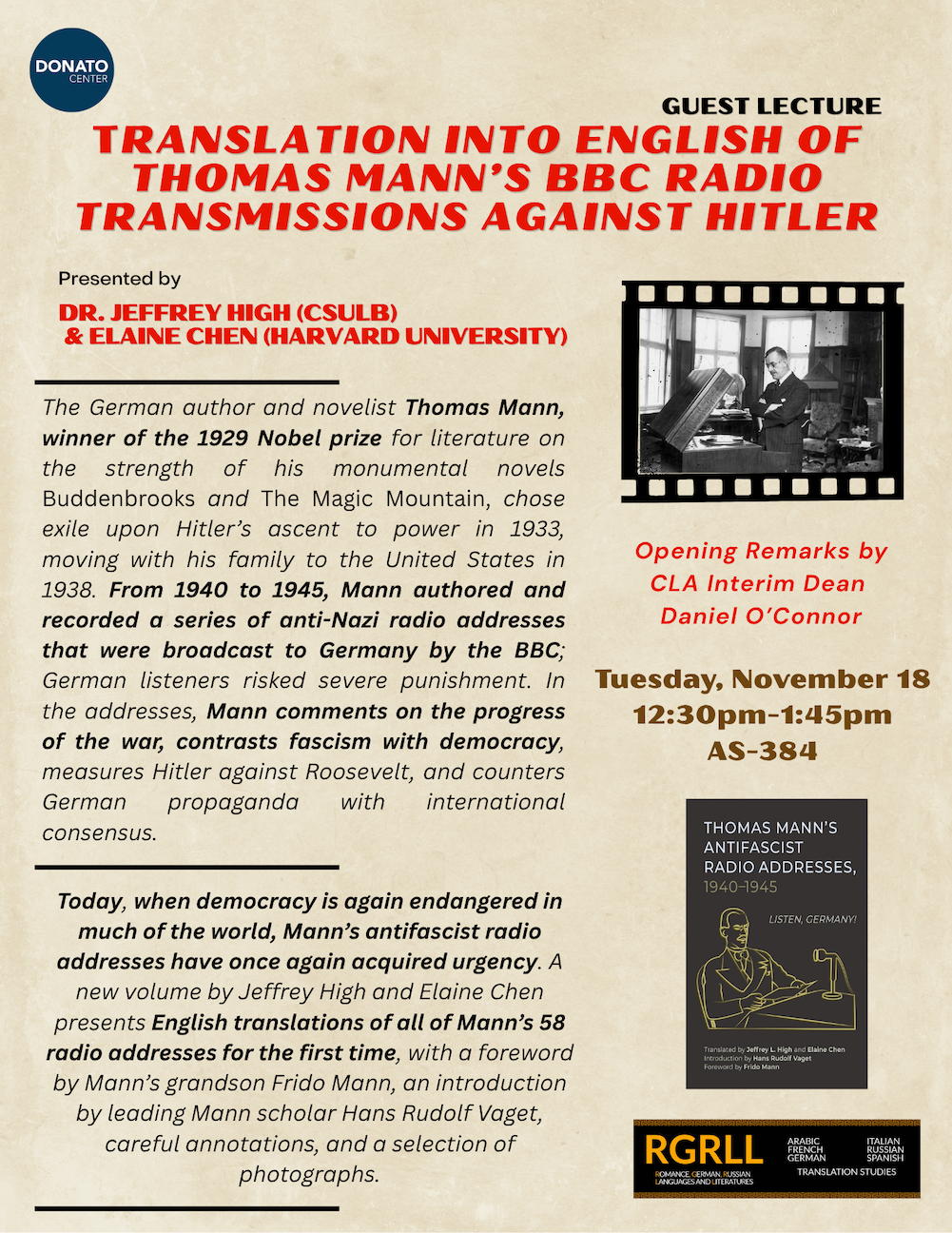 Book launch: Dr. Jeffrey High and Elaine Chen | California State ...