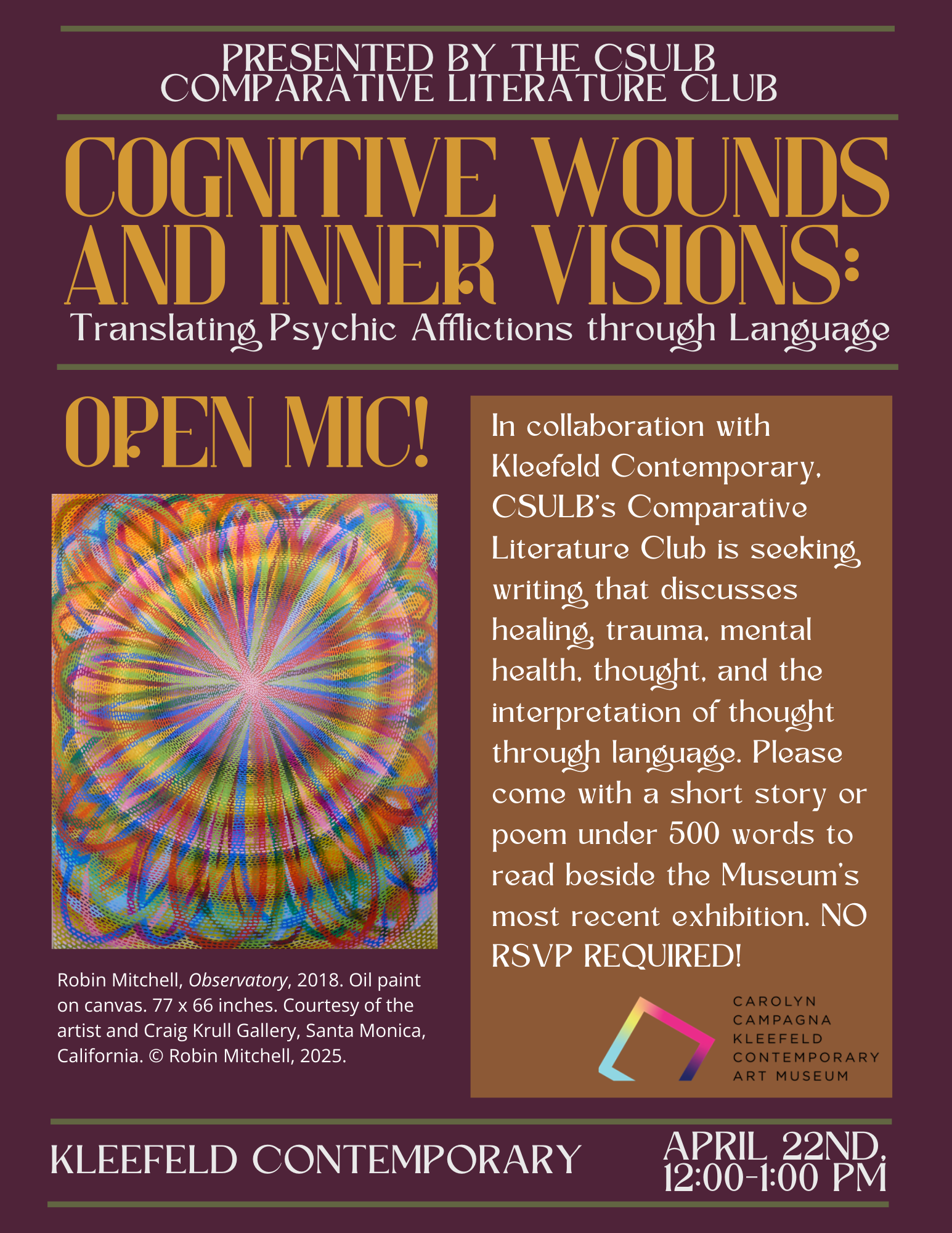 Comp Lit Club hosts Open Mic at the Kleefeld Contemporary Art Museum ...