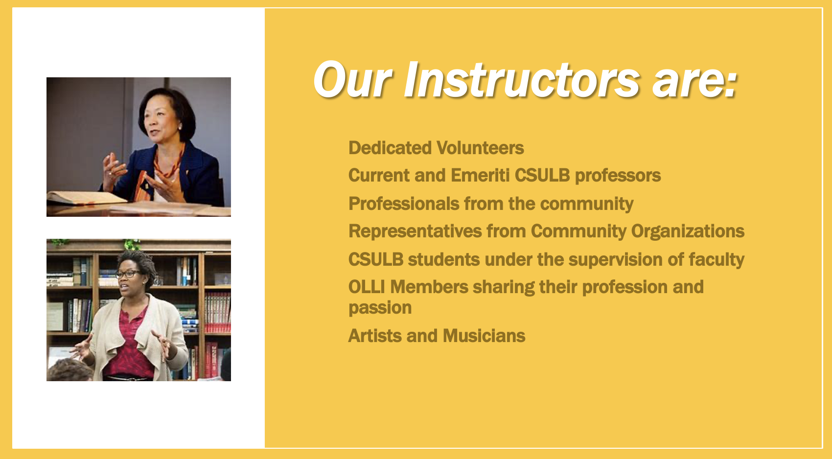 Teach at OLLI | California State University Long Beach